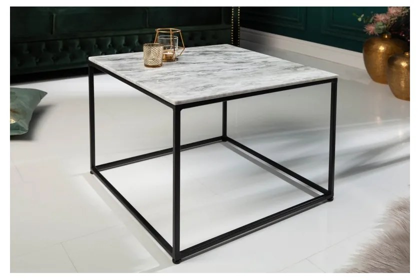 Massive home | Konferenční stolek ELEMENTS NOBLES 50 CM bílý mramor