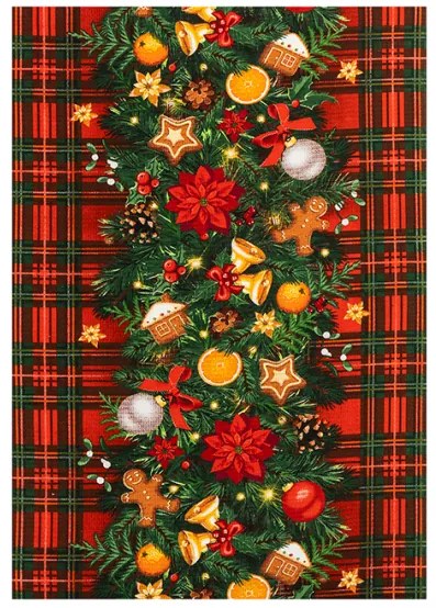 Bellatex Kuchyňská utěrka 1 ks 50x70 cm Vánoce perníček Červená,Zelená