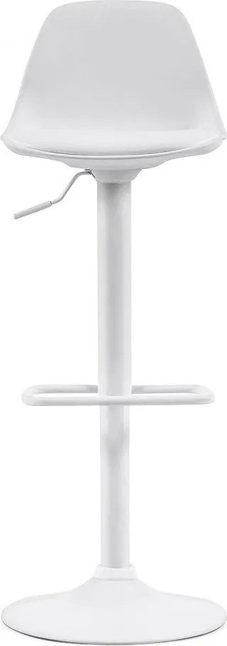 Matně bílá barová židle s nastavitelnou výškou z imitace kůže (výška sedáku 60 cm) Orlando-T – Kave Home