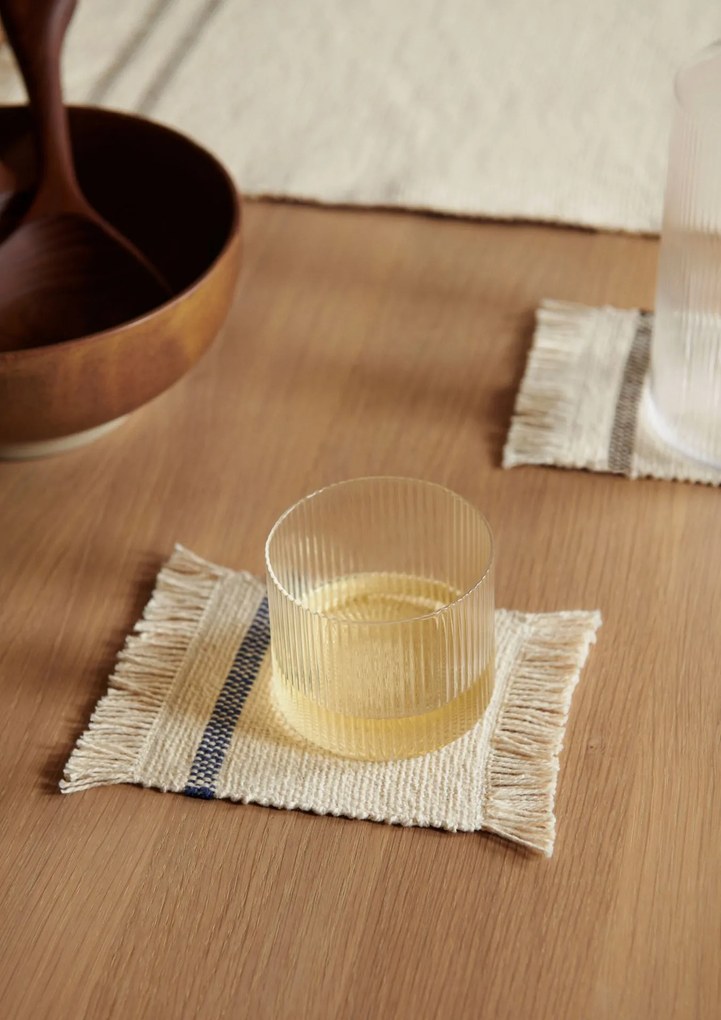 Ferm Living Skleničky Ripple Low Clear 200 ml – set 4 ks, čirá barva, sklo