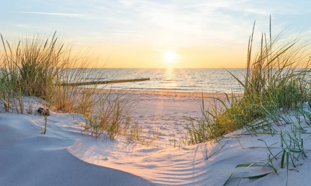 Vícedílný obraz Západ Slunce Na Baltském Moři 3D Nedostatek Nedostatek Přírodní plátno 150x90