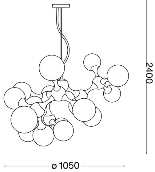Ideal Lux - Lustr na lanku NODI 15xE14/28W/230V mosaz