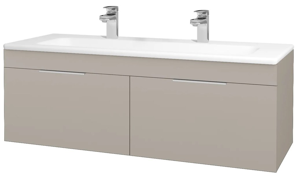 Dřevojas Koupelnová skříň ASTON SZZ2 120 Varianta: M01 Bílá mat / Úchytka T05 / M01 Bílá mat