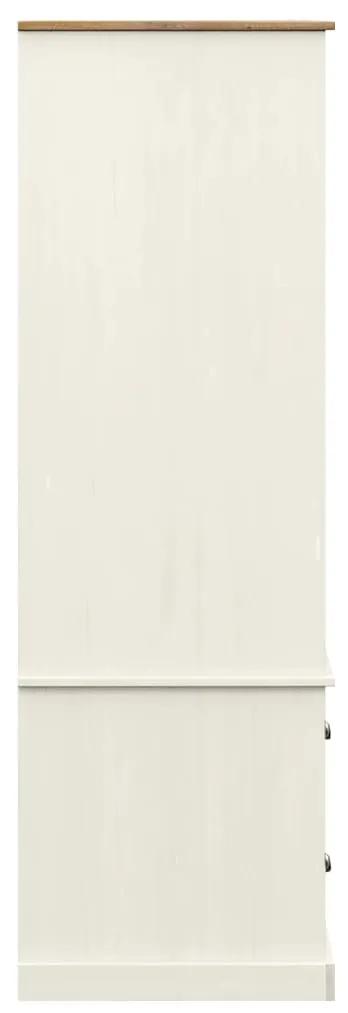 Šatní skříň VIGO - 90x55x76 cm - masivní borovice | bílá