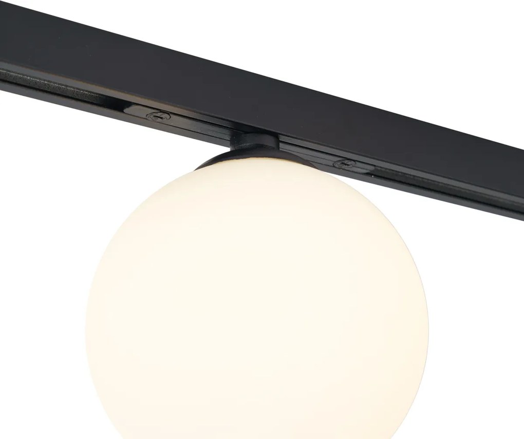 Moderní kolejnicový systém černý se 2 bodovými a 3 závěsnými světly 1-fázový - Slimline Eira