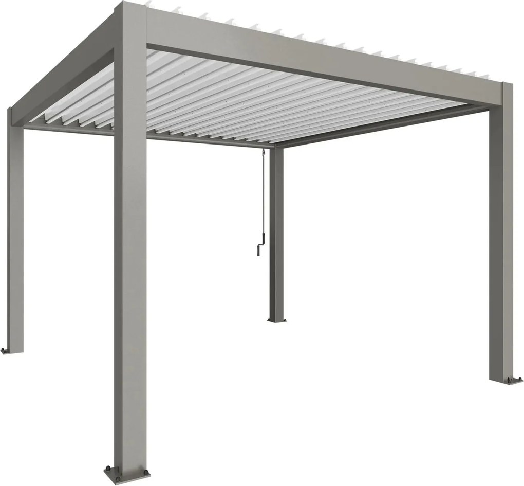 Biohort Pergola 3,5 x 3,5 křemenově šedá/bílá 367,5 x 367,5 cm