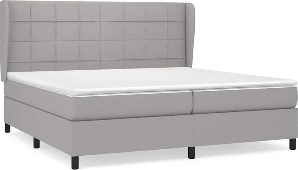 Box spring postel s matrací světle šedá 200 x 200 cm textil 3127989