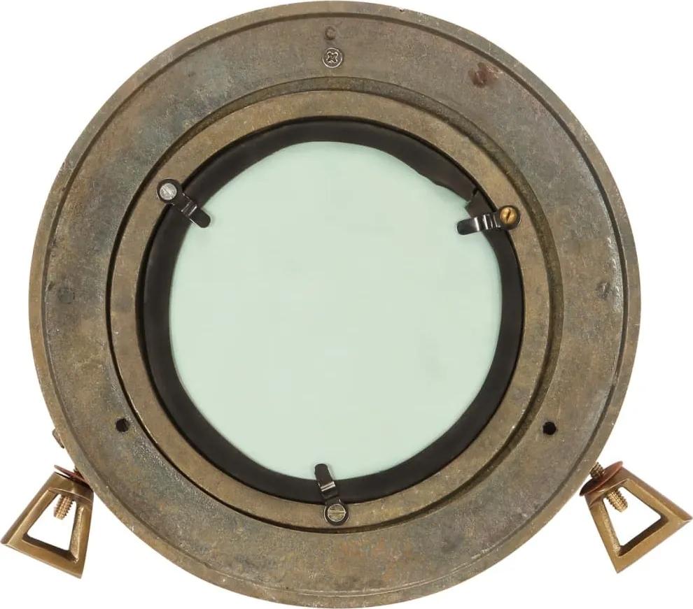 vidaXL Průzorové okénko se zrcadlem nástěnné Ø 23 cm hliník a sklo [357851]