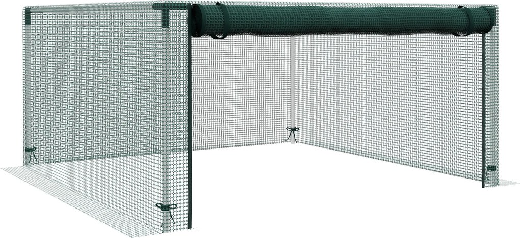 Outsunny Zahradní síť 1,25 x 1,25 m, Stan na ochranu rostlin se zipem, Ochranná síť proti hmyzu, Zelená síť na zeleninu odolná vůči větru, Ochranná s…