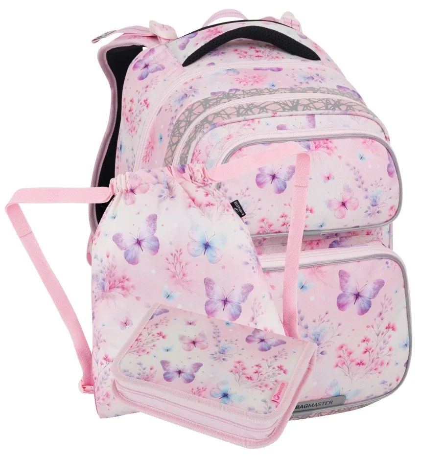 Bagmaster DOPI 25 A malý školní set pro prvňáčky – motýlci