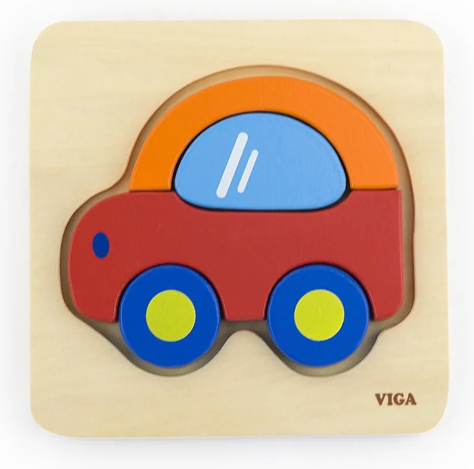 Dřevěné puzzle pro nejmenší Viga Auto Barva: multicolor