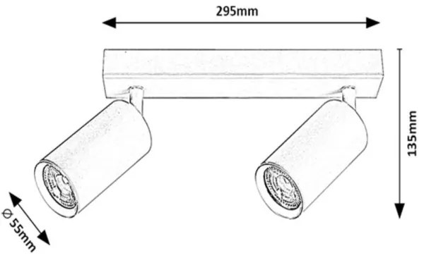 Rabalux 2085 - Stropní bodové svítidlo SOLO 2xGU10/25W/230V černá