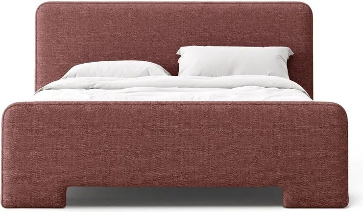 Růžová čalouněná dvoulůžková postel s roštem 180x200 cm Eda – Micadoni
