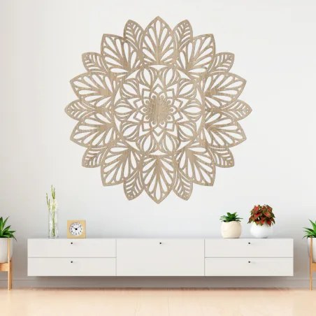 Dřevěná mandala na zeď. Dekorace z přírody Lotus I SENTOP HDF0255
