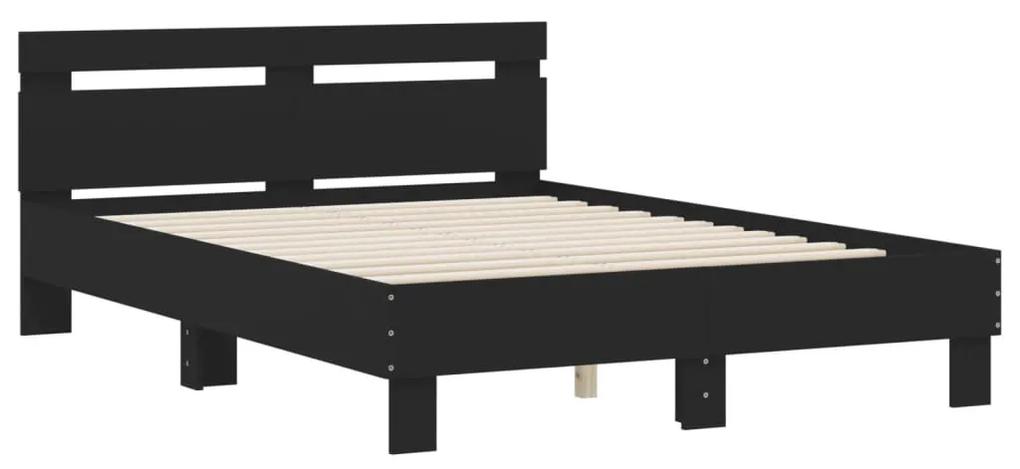 vidaXL Rám postele s čelem černý 120 x 190 cm kompozitní dřevo
