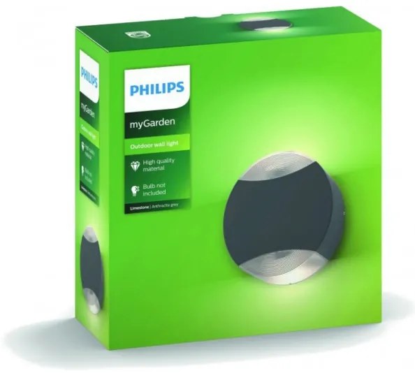 Philips 17338/93/PN - Venkovní nástěnné svítidlo MYGARDEN LIMESTONE 2xGU10/5W IP44