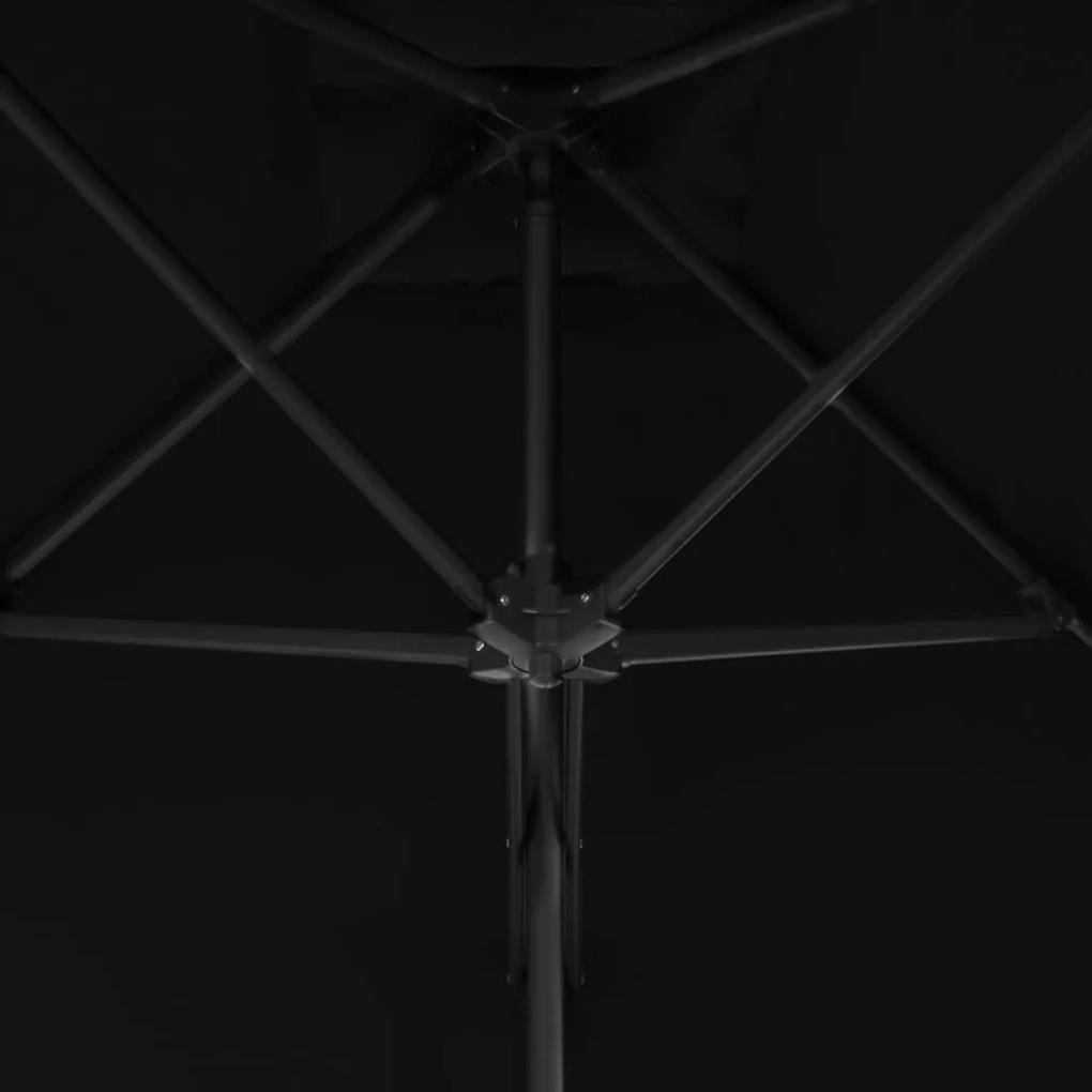 vidaXL Zahradní slunečník s ocelovou tyčí černý 300 x 230 cm