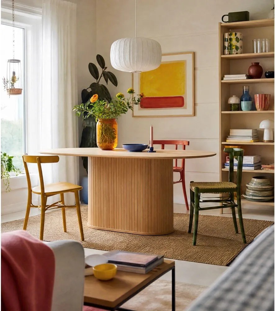 Jídelní stůl s deskou v dubovém dekoru 95x180 cm Nola – Unique Furniture