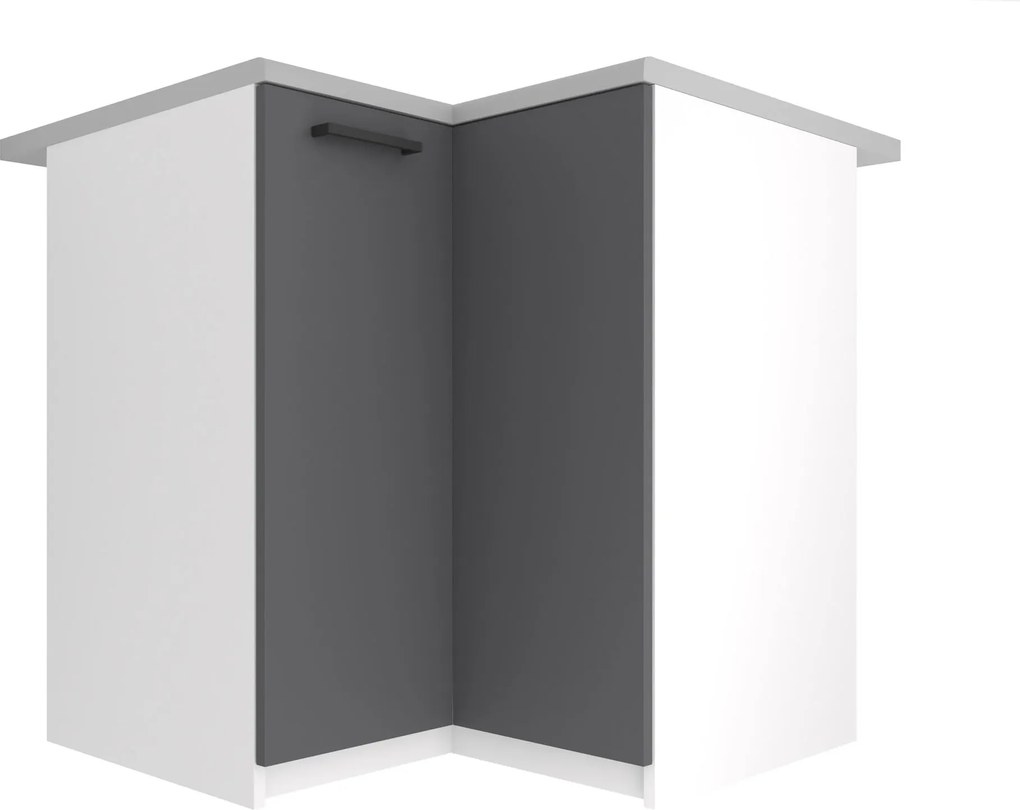 Kuchyňská skříňka Belini spodní rohová 90 cm šedý mat s pracovní deskou  TOR SNP90/2/WT/SR/0/B1