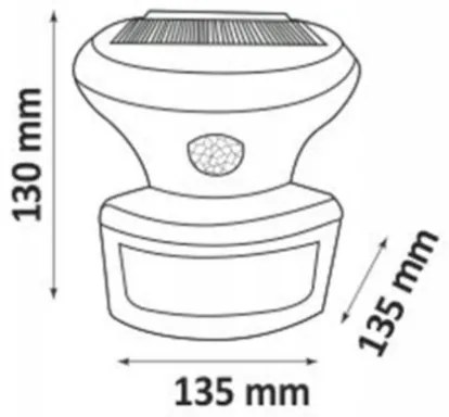 LED Solární reflektor se senzorem LED/5W/3,7V 2000 mAh IP44