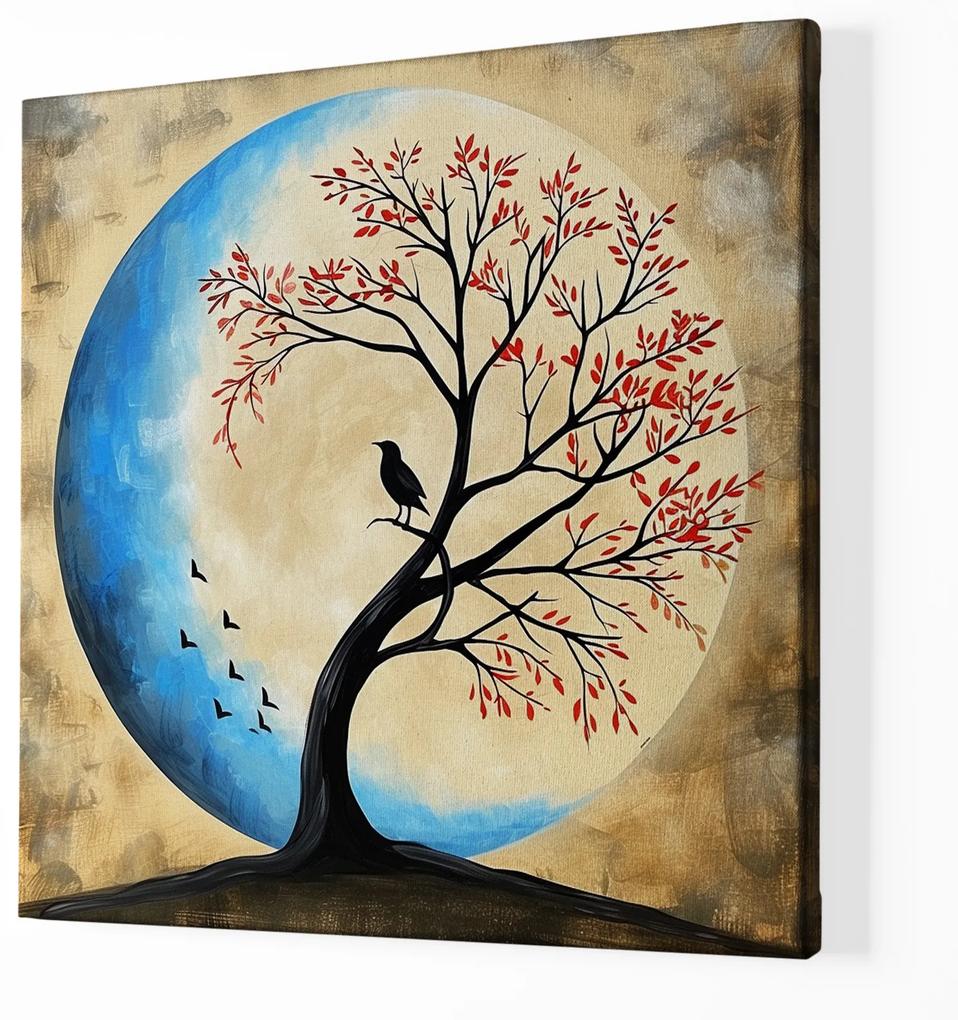 Obraz na plátně - Strom života Ptačí píseň FeelHappy.cz Velikost obrazu: 100 x 100 cm
