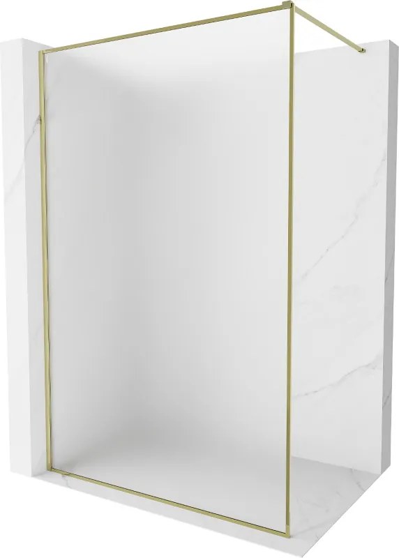 Mexen, Mexen Kioto-XF sprchová stěna s rámem 60 x 202 cm, matná 10 mm, zlatá - 800-060-104-50-30-X