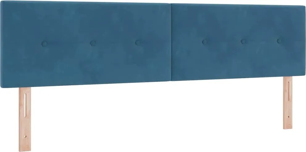 Postel s boxspringem s čelo Tmavě modrá 200 x 180 cm samet 3341484
