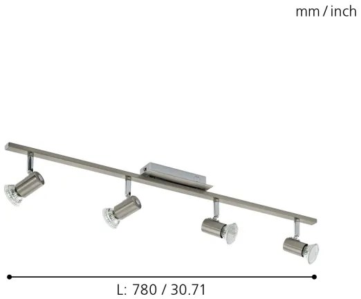 EGLO 90917 - Stropní svítidlo ROTTELO 4xGU10/LED/3W