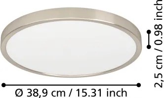 Eglo 901318 - LED Str. svít. FUEVA LED/17W/230V 2700/4000/6500K pr. 38,9cm chrom
