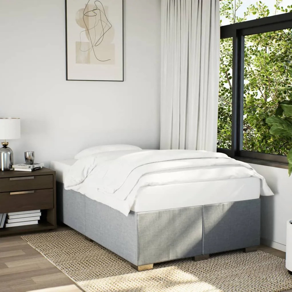 Rám postele bez matrace světle šedá 120 x 200 cm textil 3284464