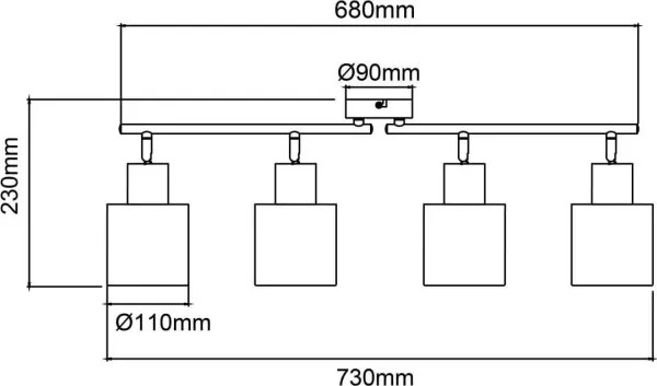Brilliant 99839/93 Stropní tyčové svítidlo WEALD kouřové sklo