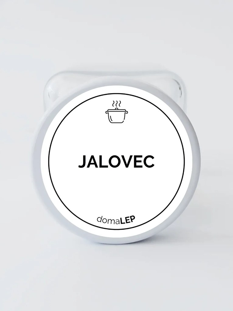 Samolepka na kořenky JALOVEC bílá 5 cm tučné písmo