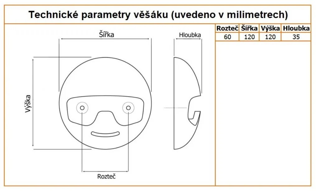 In-Design Dětský věšák Robot červený