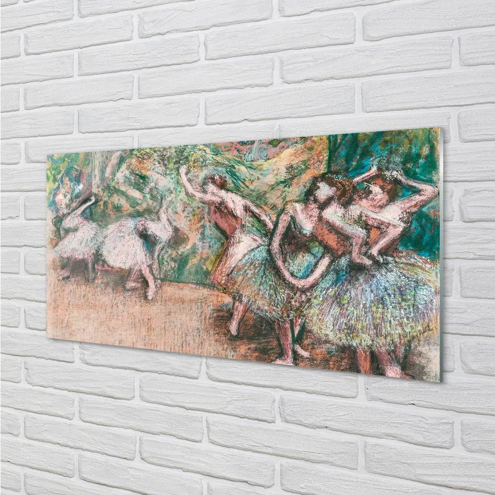 akrylový obraz Skica ženy tančí lesa 125x50 cm