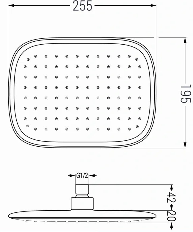 Mexen příslušenství, sprchová hlavice 25x19 cm D-49, černá-zlatá, 79749-75
