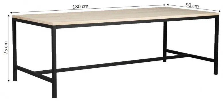 Jídelní stůl Garant 180x90 cm divoký dub/černý