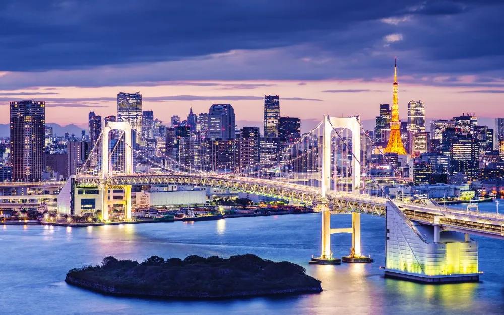 Fototapeta Rainbow Bridge In Tokio Omyvatelný vlies 104x70.5