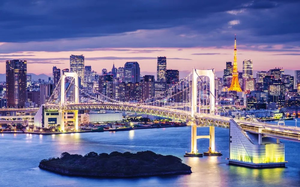 Fototapeta Rainbow Bridge In Tokio Omyvatelný vlies 368x254