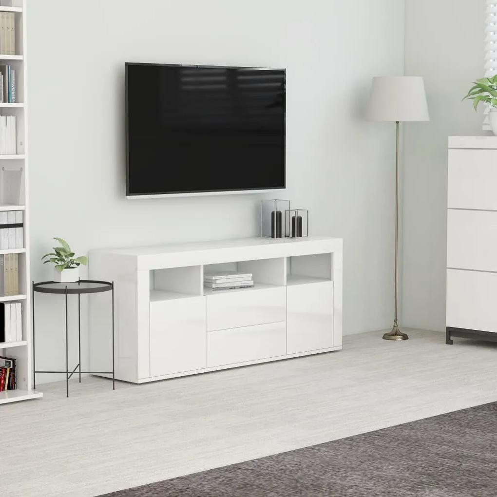 801820 vidaXL TV stolek bílý s vysokým leskem 120 x 30 x 50 cm dřevotříska  | BIANO