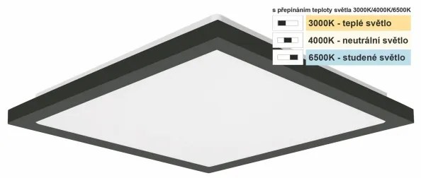 Top Light -LED Koupel. stropní svítidlo ONYX LED/10W/230V IP44 28x28 cm černá