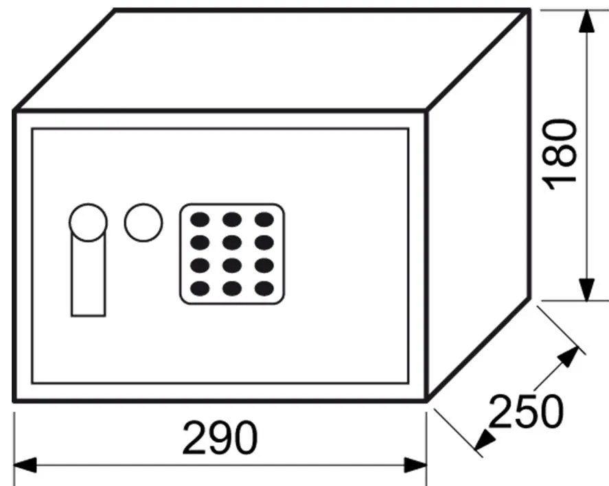 Richter Czech Ocelový sejf s elektronickým zámkem, číselnou klávesnicí a páčkou k otevření RS.18.EDK