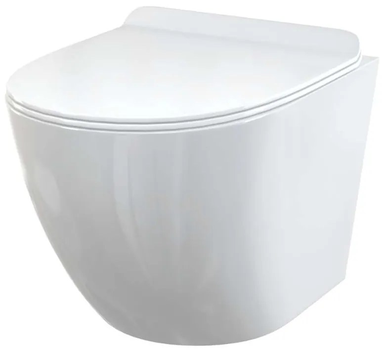 Alca - Závěsné WC se sedátkem Slim, SoftClose, Rimless, bílá WC SOLID