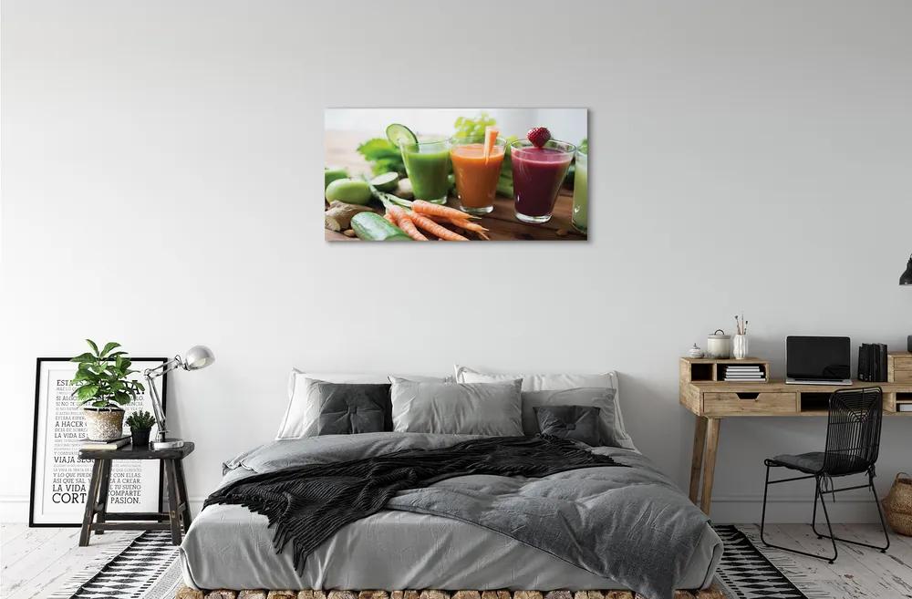 Obrazy na plátně zeleninové koktejly 140x70 cm