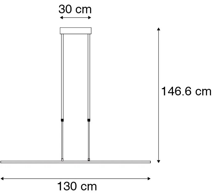 Závěsné svítidlo černé se zlatem vč. LED stmívatelné - Bold