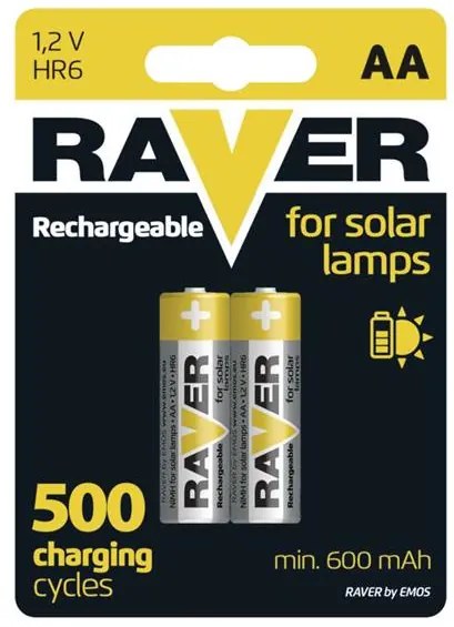 Baterie AA (R6) nabíjecí 1,2V/600mAh RAVER solar 2ks