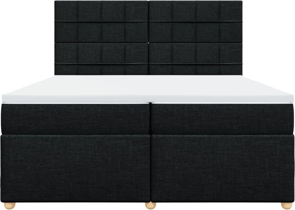 Box spring postel s matrací černá 200x200 cm textil 3291389