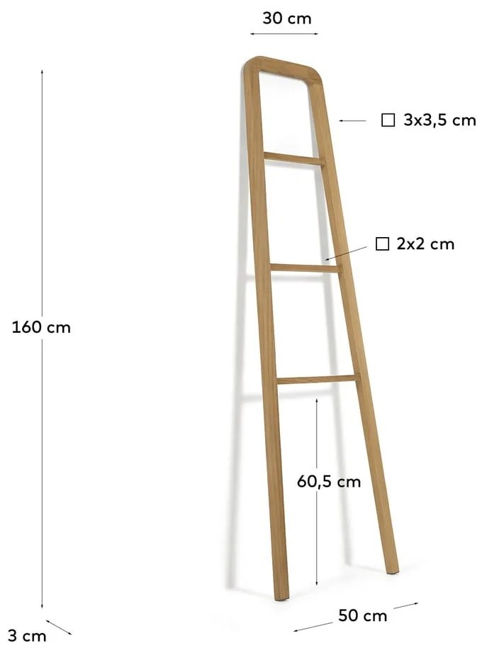 Dekorativní žebřík z teakového dřeva Kave Home Uliana