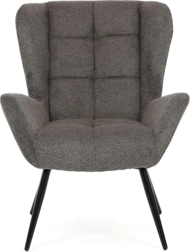 Křeslo ušák AK-H9206 GREY2, látka, šedá (74 x 86) cm