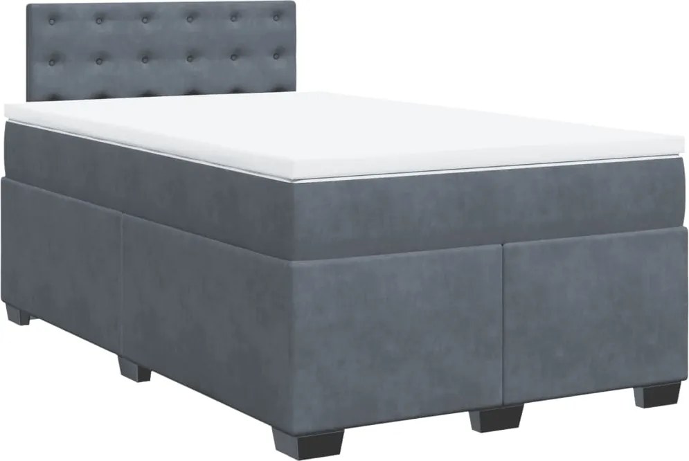 Box spring postel s matrací tmavě šedý 120x190 cm samet 3288571