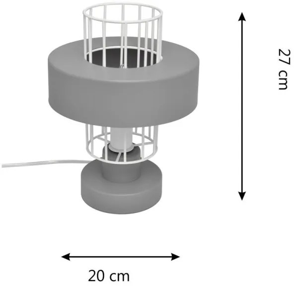 Stolní lampa VOLTA 1xE27/15W/230V šedá